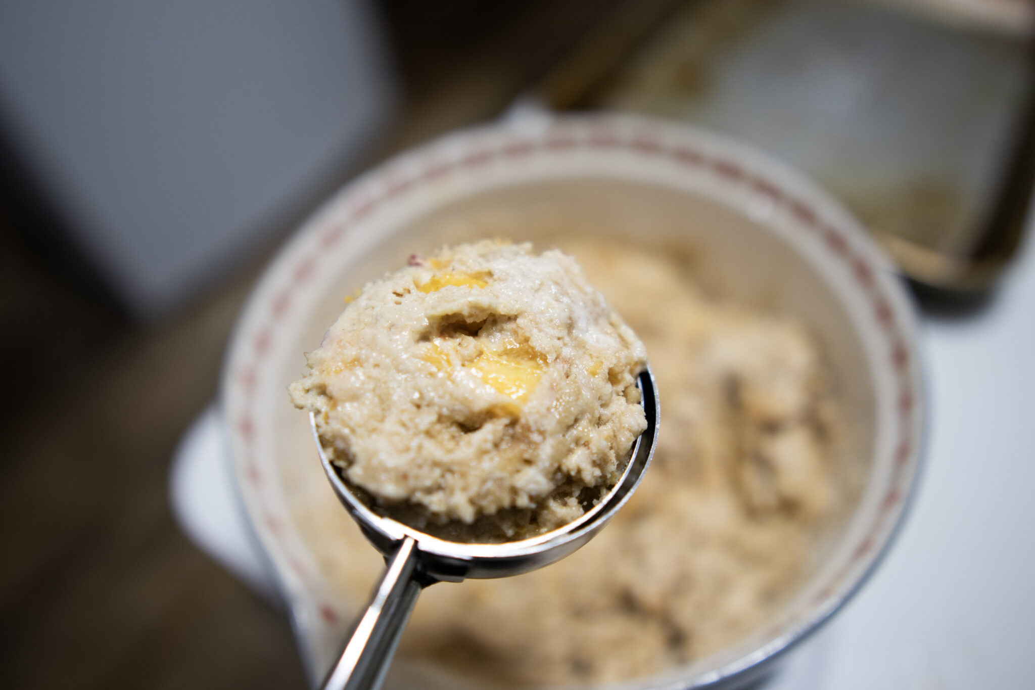 Peach Drop Biscuits Made with Freshly Milled Flour - The Rose Homestead