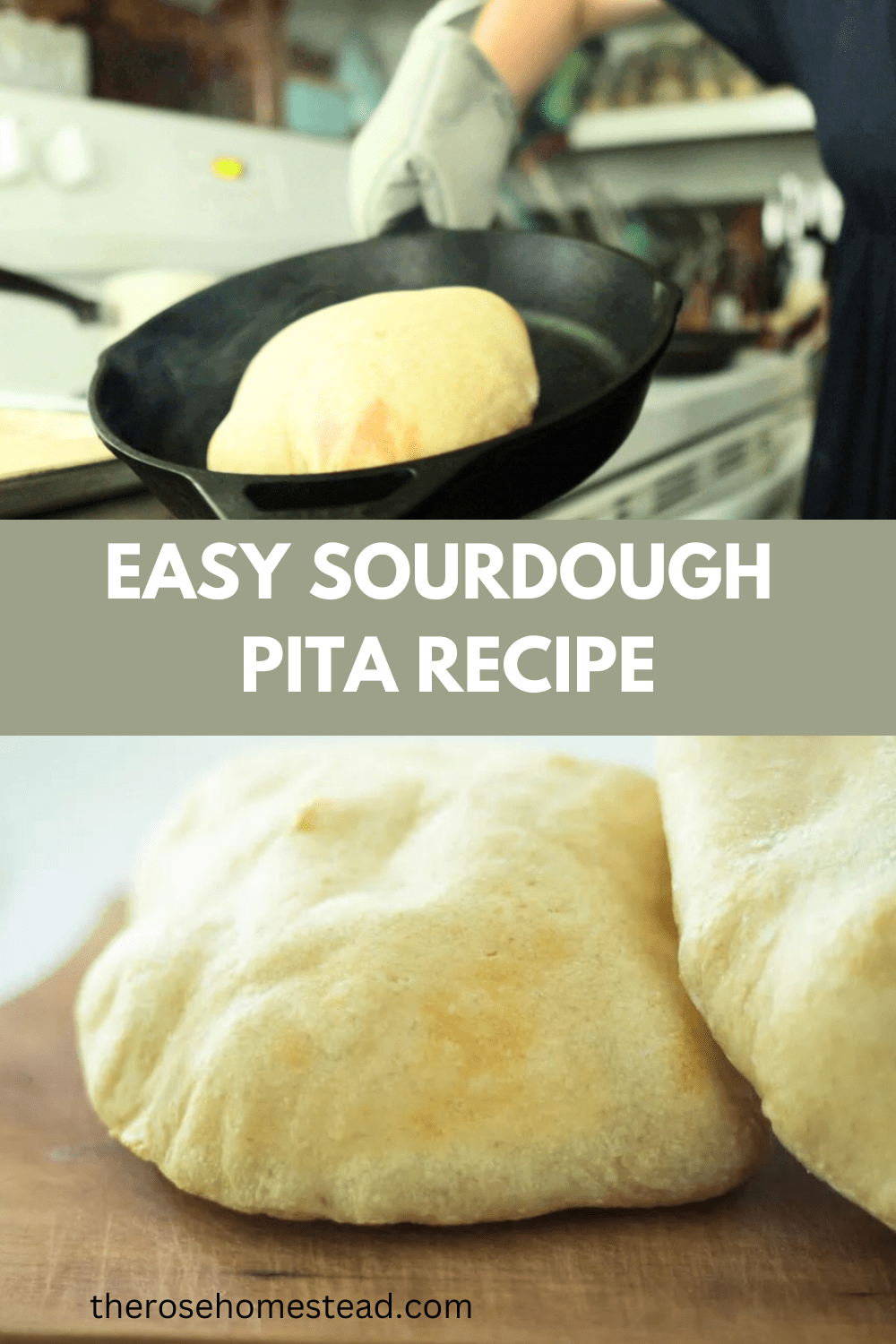 How to make Easy Sourdough Pita Bread - The Rose Homestead