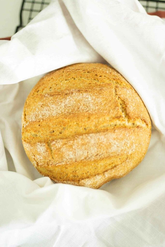 Fresh Milled Artisan Bread (No Knead Country Loaf) - The Rose Homestead